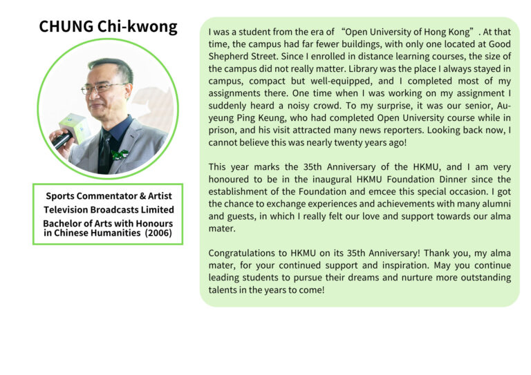 CHUNG Chi-kwong - Alumni - Hong Kong Metropolitan University