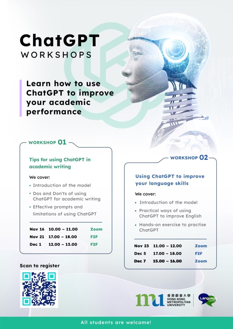 ChatGPT Workshops - School of Education and Languages - Hong Kong ...